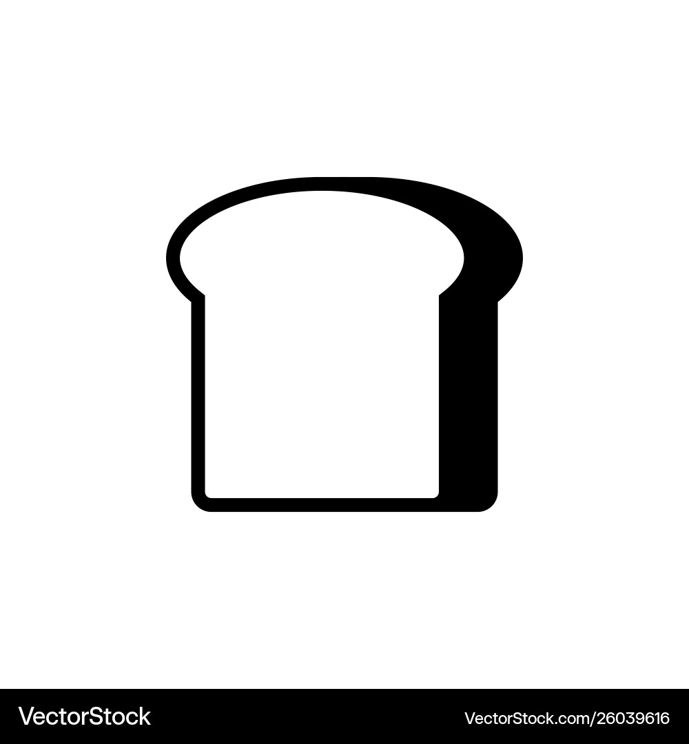 Toast bread black icon on white background Vector Image