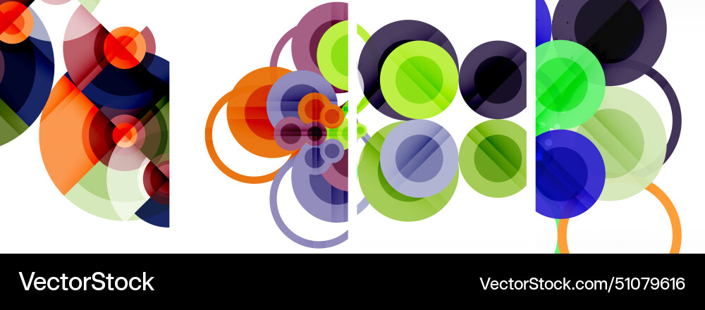 Vibrant circle pattern with violet and electric Vector Image