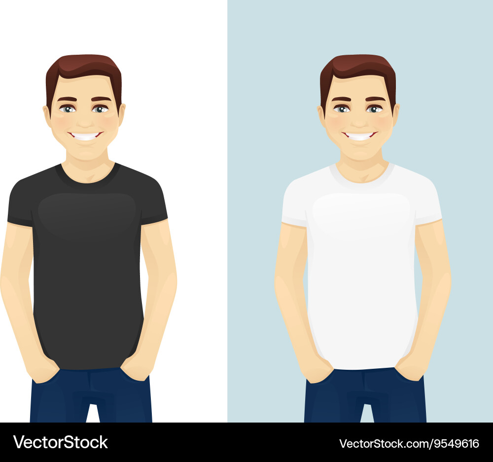 Young man in t-shirts Royalty Free Vector Image