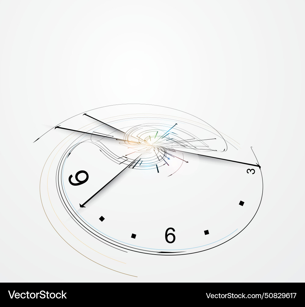 Abstract clock computer technology concept Vector Image