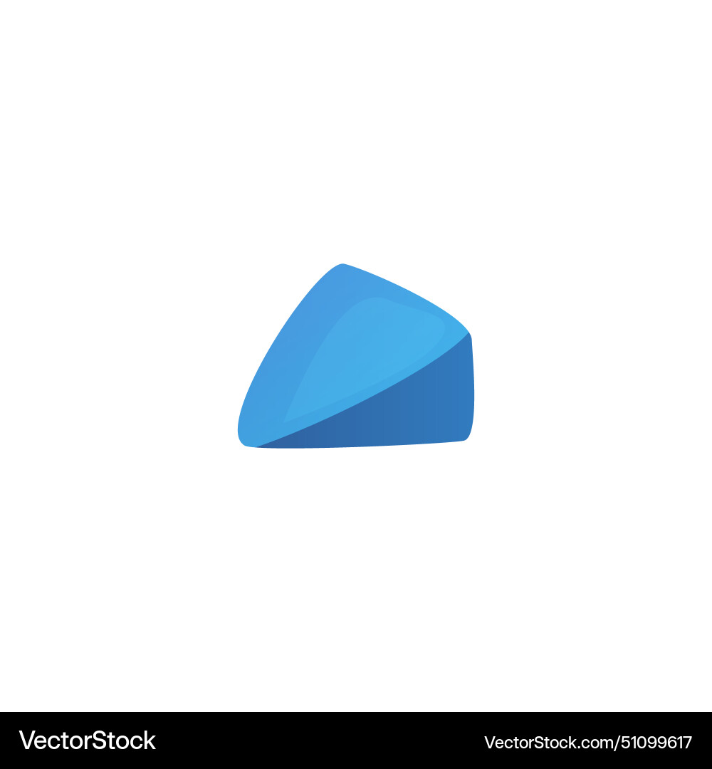 Blue stone rock cobblestone or pebble icon Vector Image