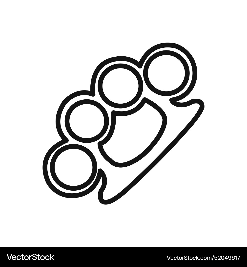 Brass knuckles icon linear graphics sign Vector Image
