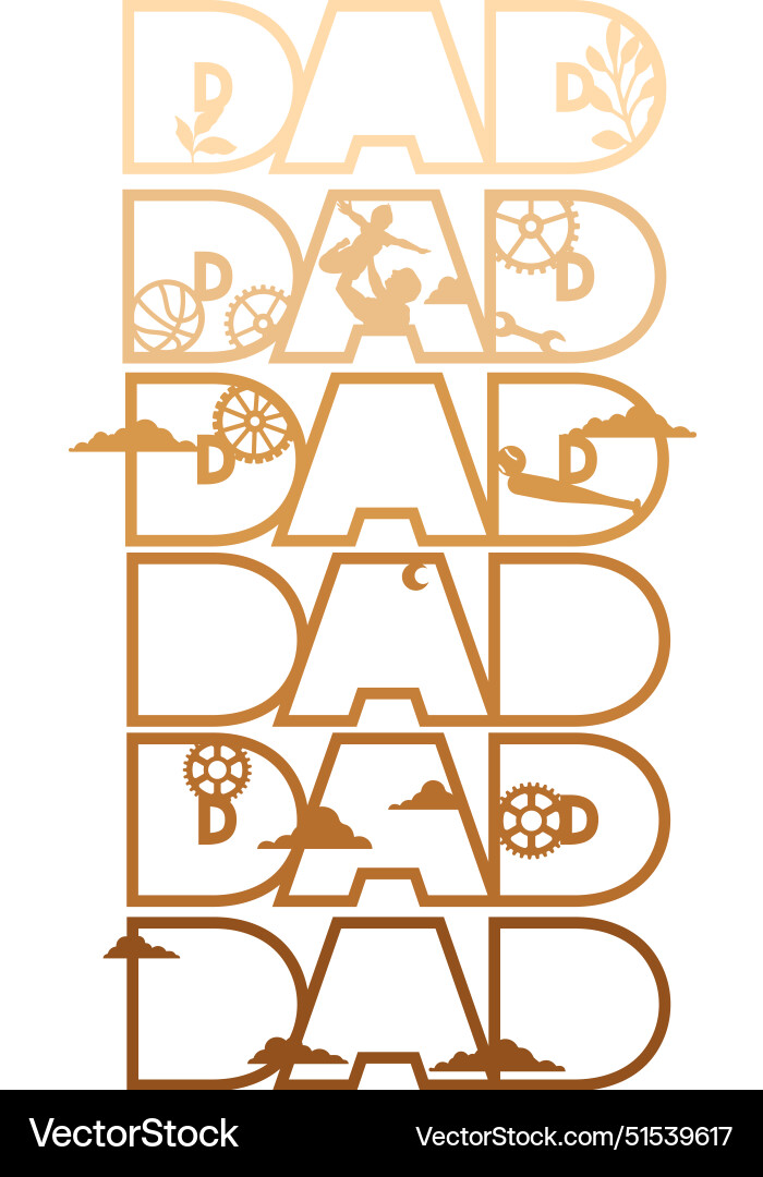 Dad multilayer decorative laser cut template Vector Image