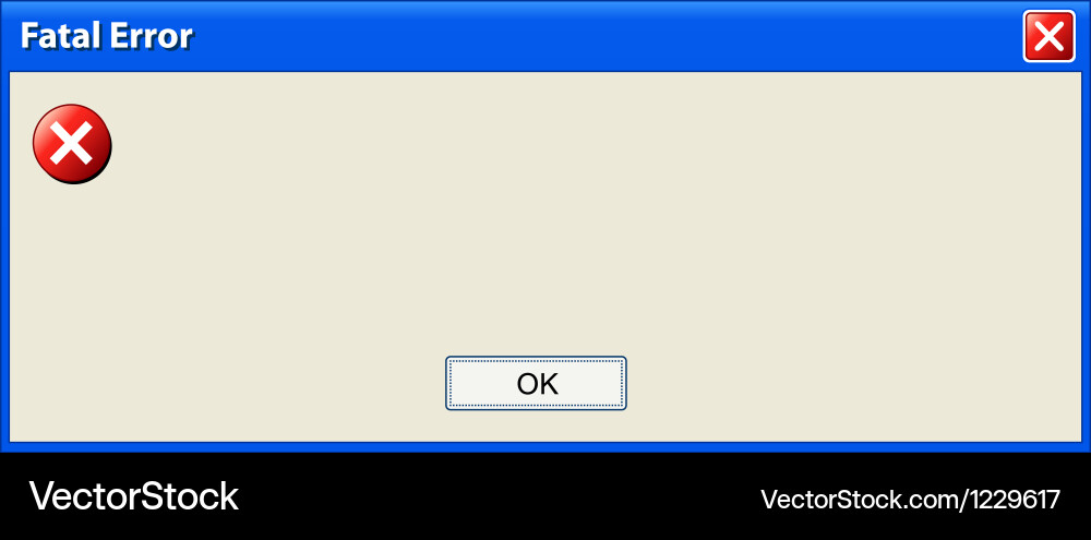 Error pop up window Royalty Free Vector Image - VectorStock