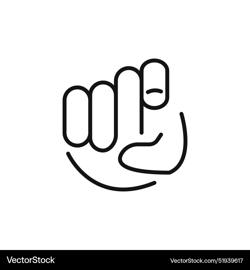Index finger pointing icon logo sign outline Vector Image