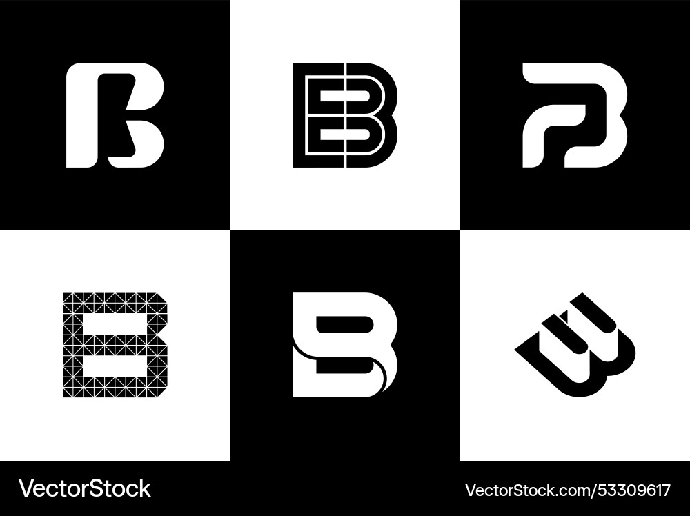 Letter b fonts and logo design Royalty Free Vector Image