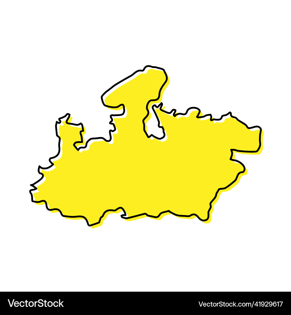 Madhya Pradesh State Outline Map Royalty Free Vector Image
