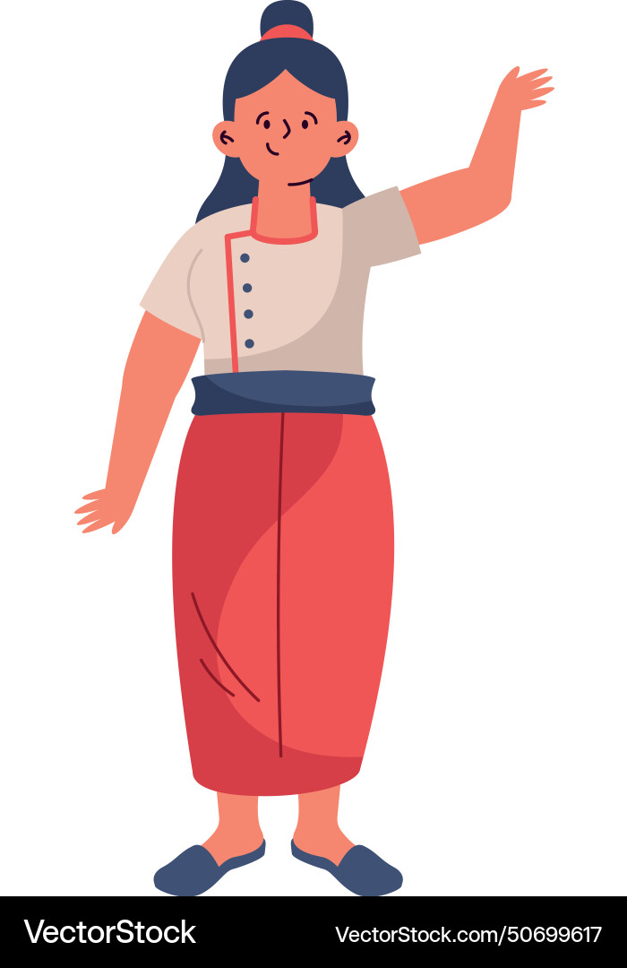 Myanmar happy woman Royalty Free Vector Image - VectorStock