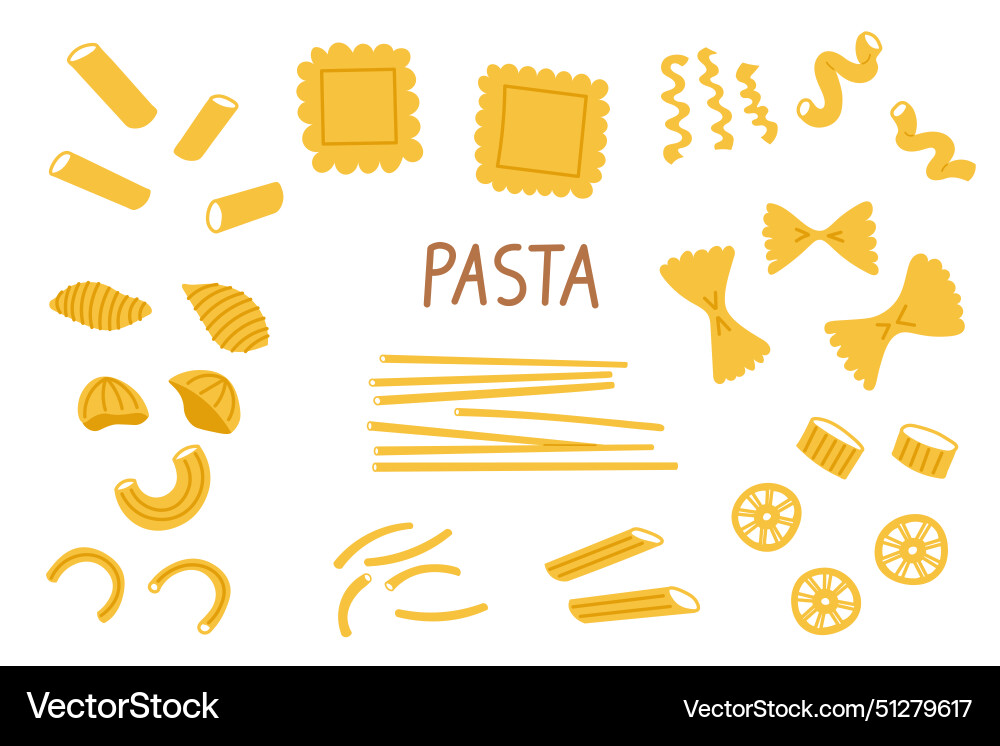Pasta doodle hand drawn Royalty Free Vector Image