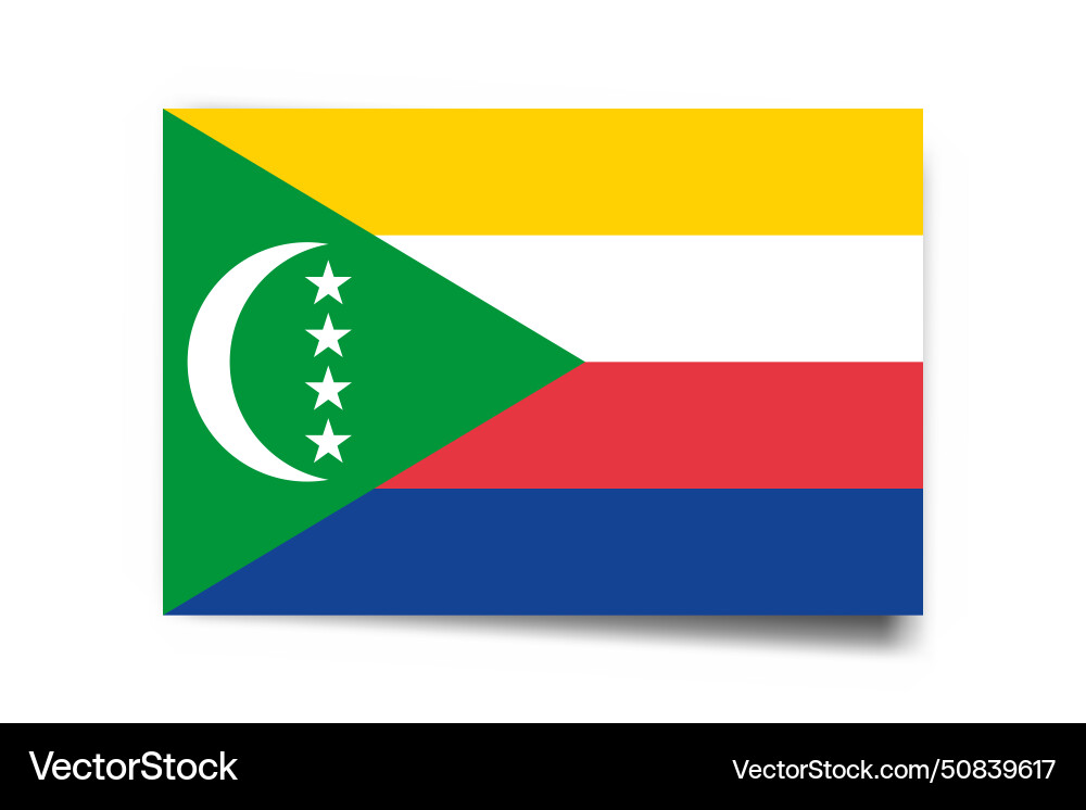 Rectangle flag of comoros Royalty Free Vector Image