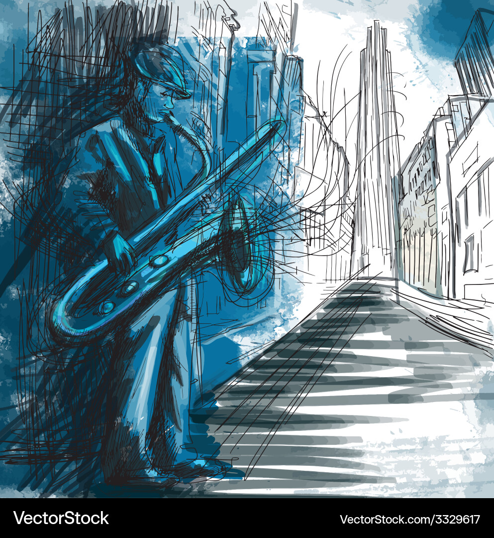 Sax player Royalty Free Vector Image - VectorStock