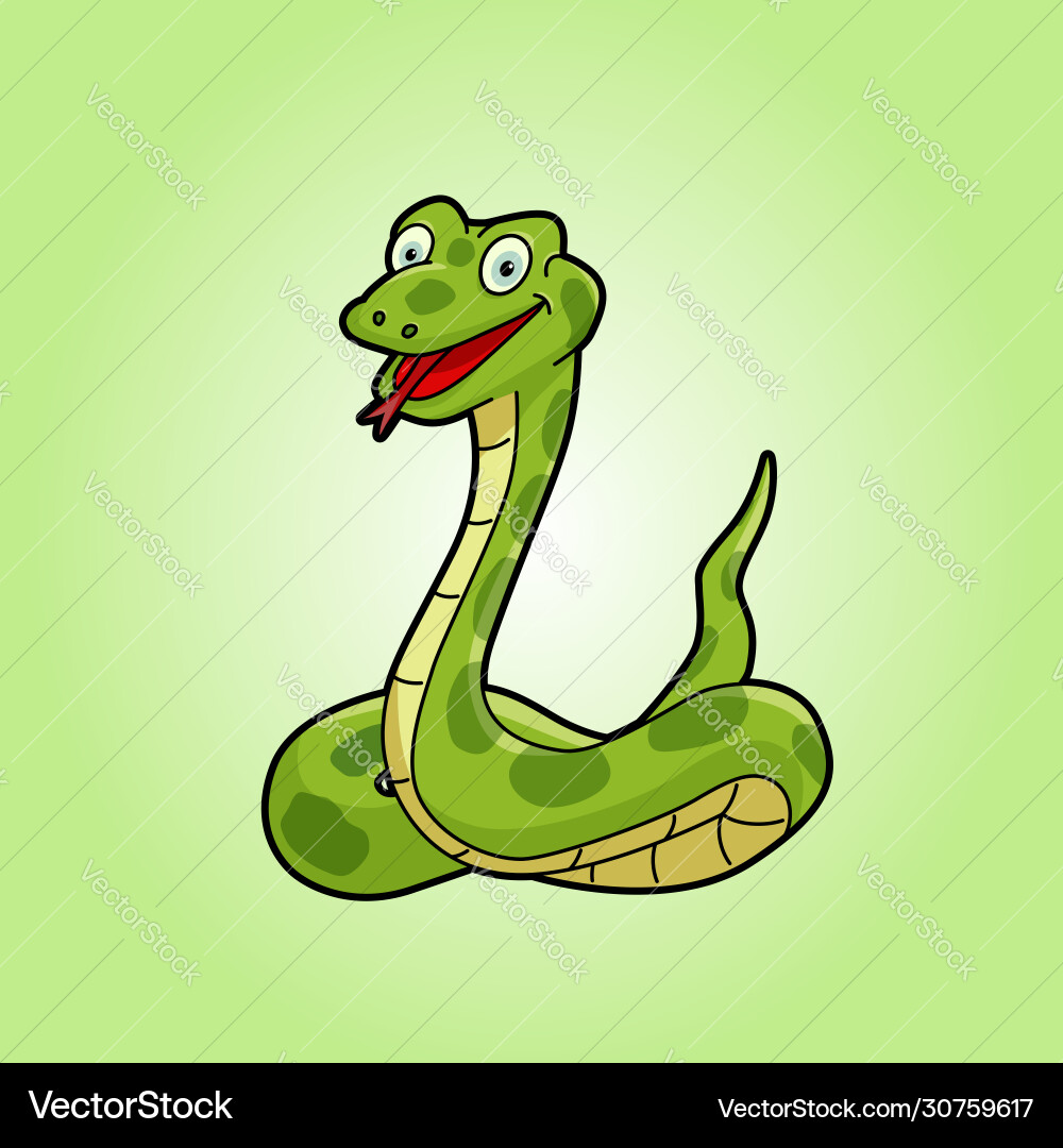 Smiling Cartoon Snake Royalty Free Vector Image