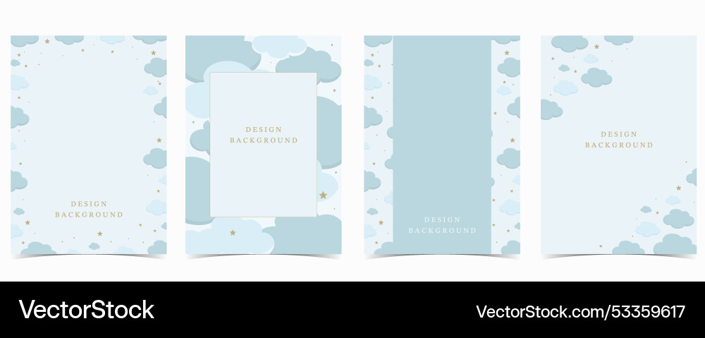 Twinkle blue baby background for vertical a4 Vector Image