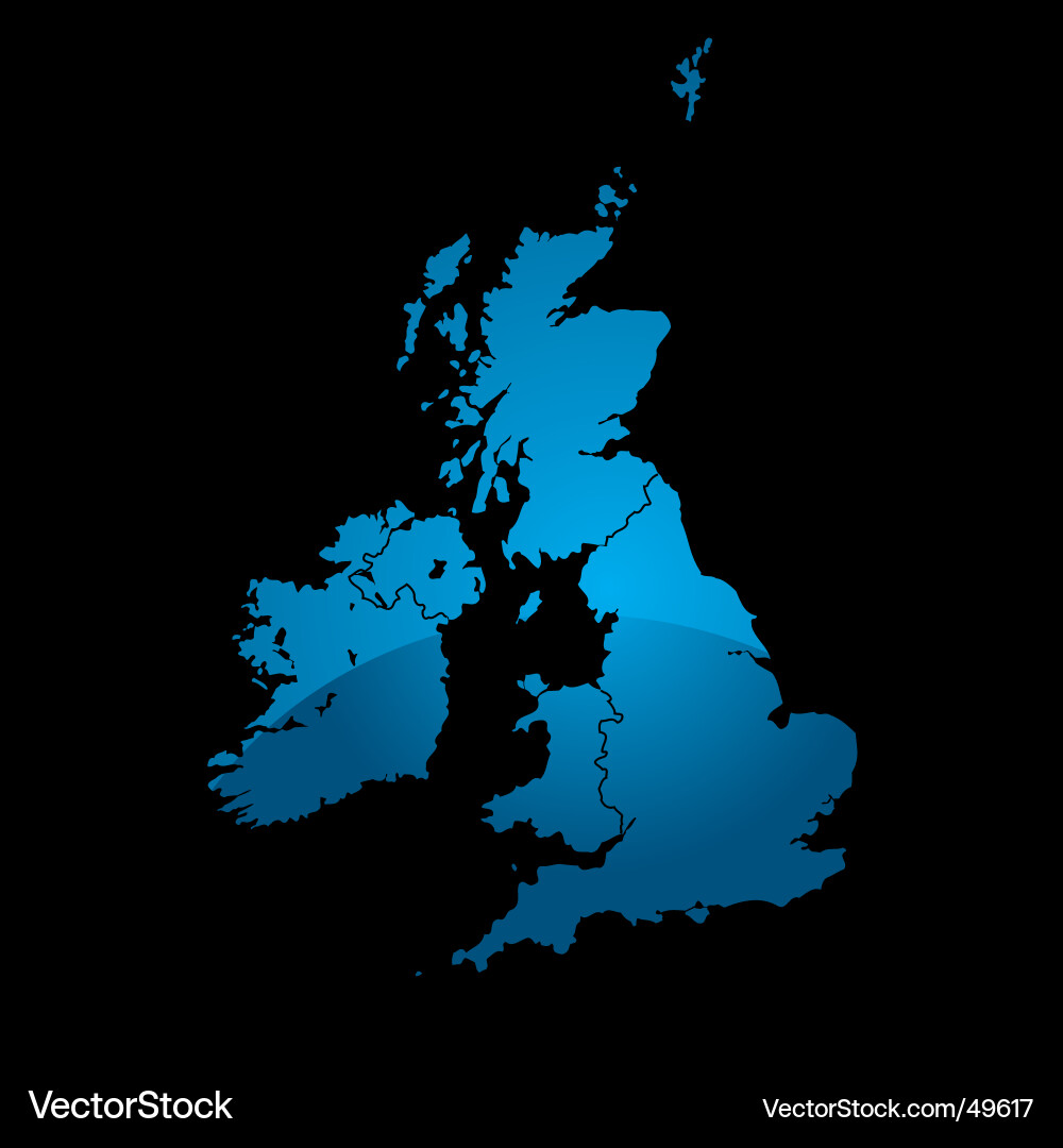 Uk map blue divide Royalty Free Vector Image - VectorStock