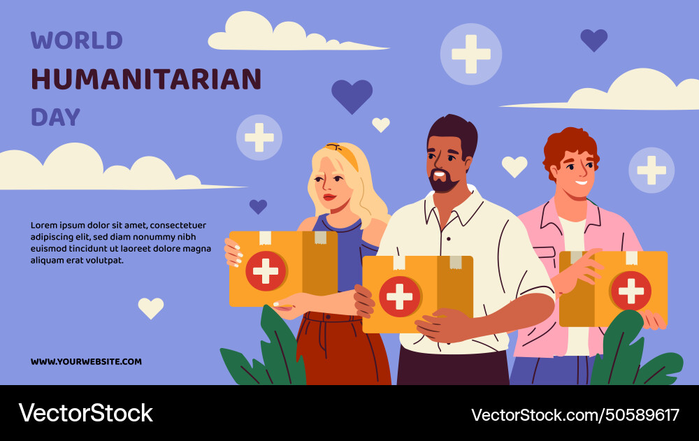 World humanitarian day poster Royalty Free Vector Image