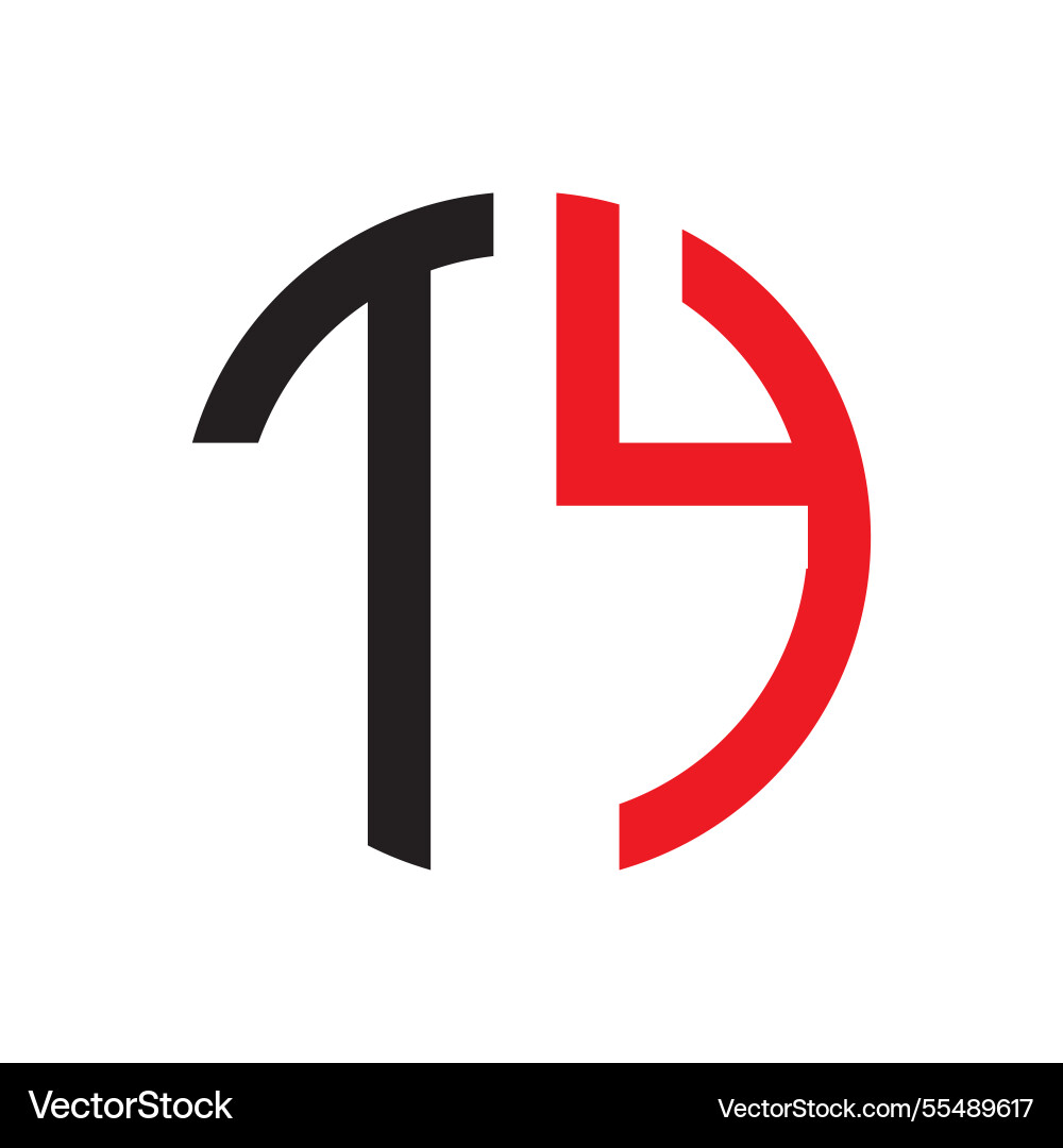 Yt ty letter monogram logo with oval negative spac