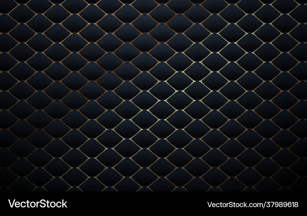 Abstract gold border with black diamond pattern Vector Image