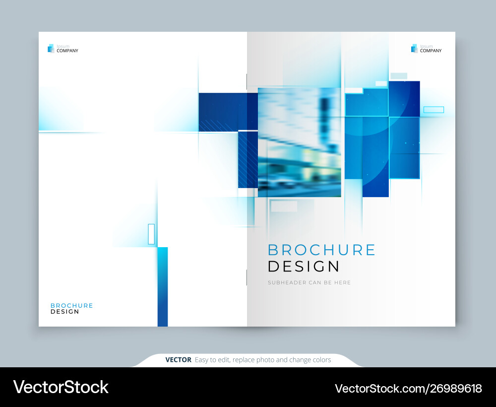 Blue cover template layout design corporate Vector Image