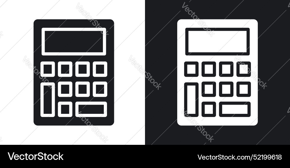 Calculator icon set in solid style Royalty Free Vector Image