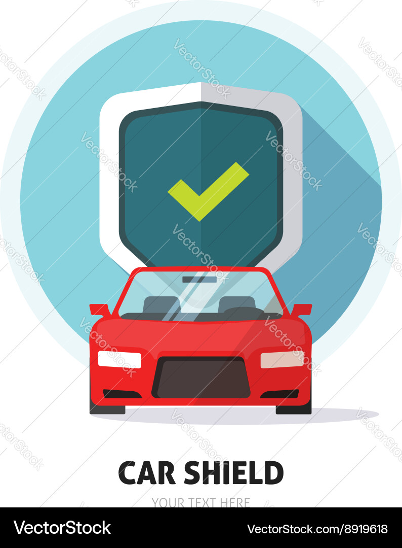 Car guard shield sign collision insurance logo Vector Image