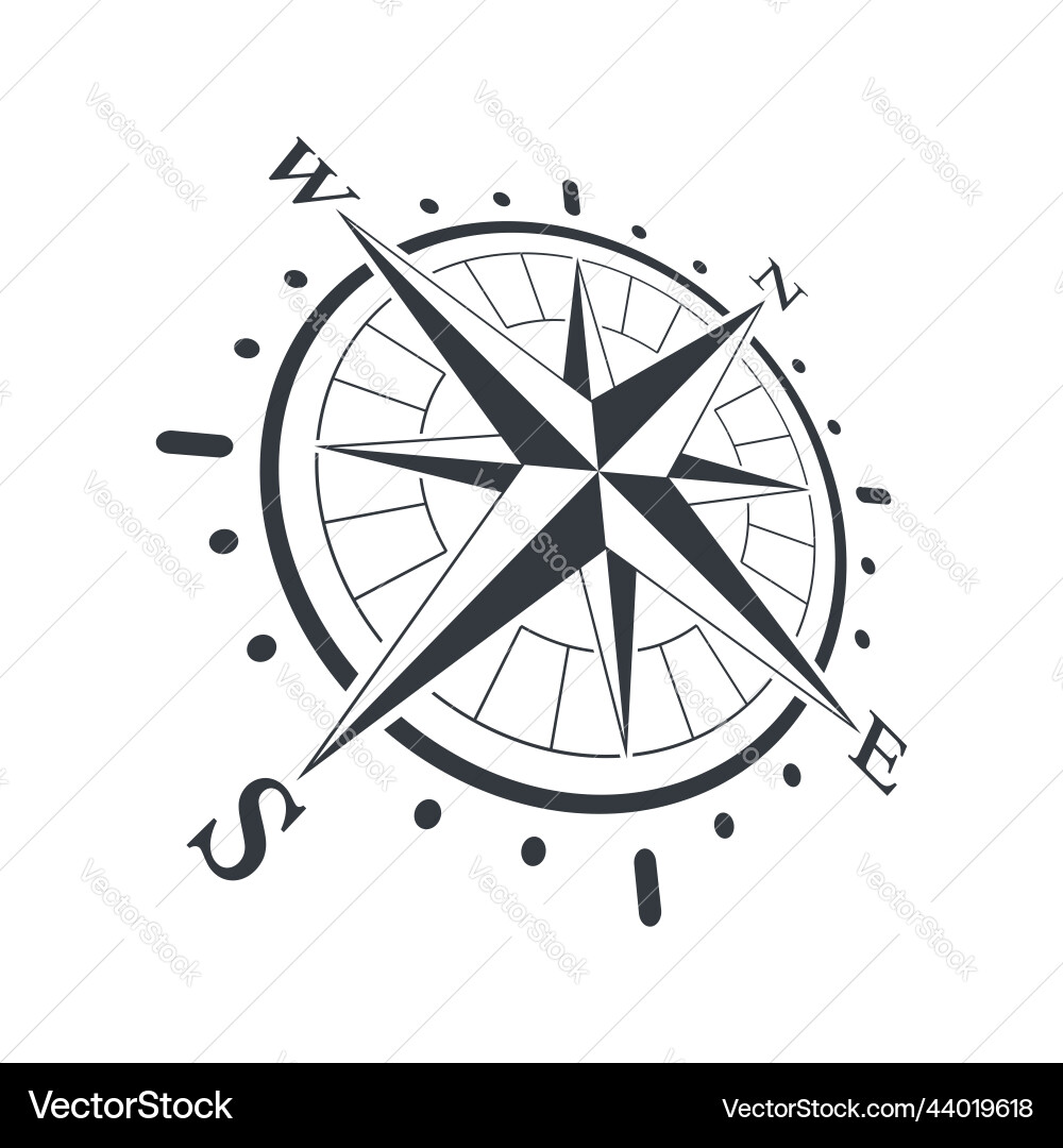 Compass in perspective Royalty Free Vector Image