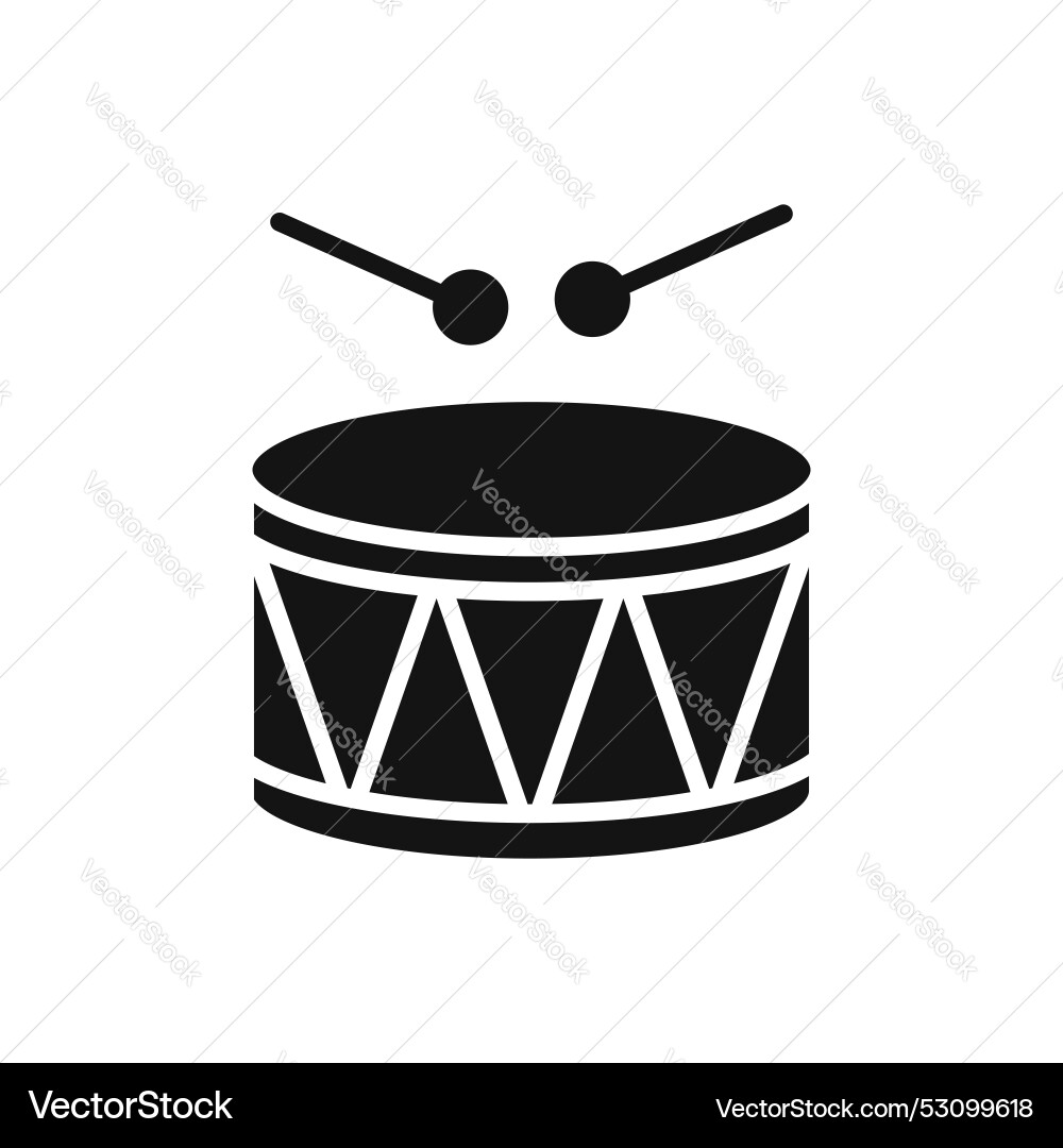 Drum icon isolated on white background Royalty Free Vector