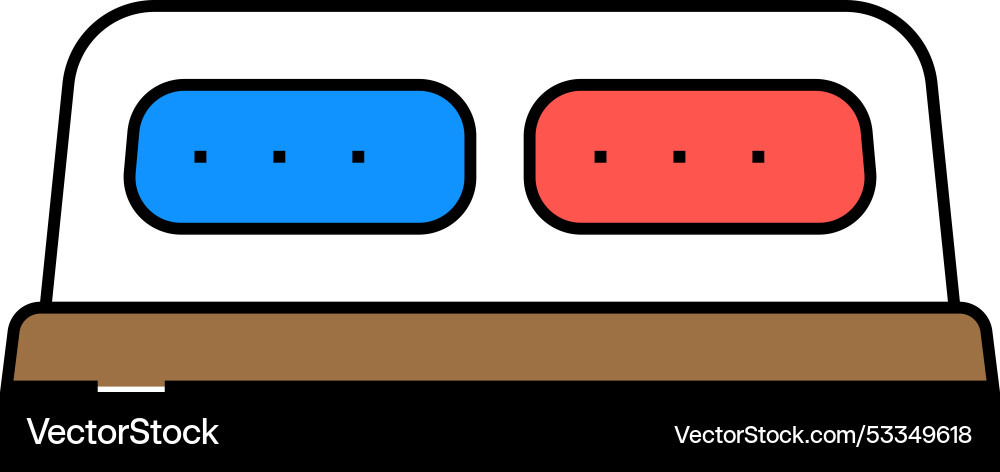 Flashing lights alert icon color Royalty Free Vector Image