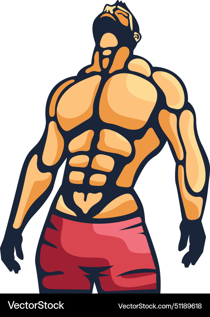 Gym emblem power man Royalty Free Vector Image