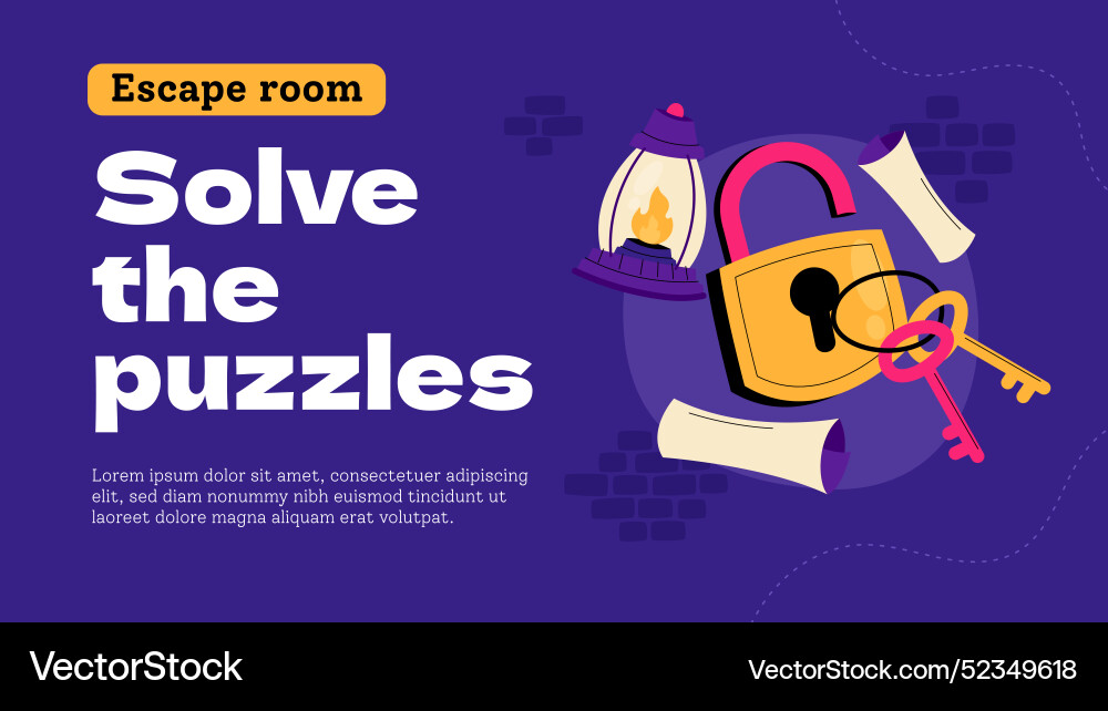 Hand drawn escape room youtube thumbnail Vector Image