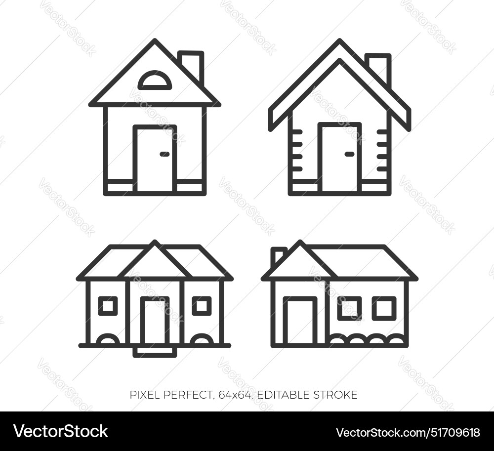 House line icons Royalty Free Vector Image - VectorStock