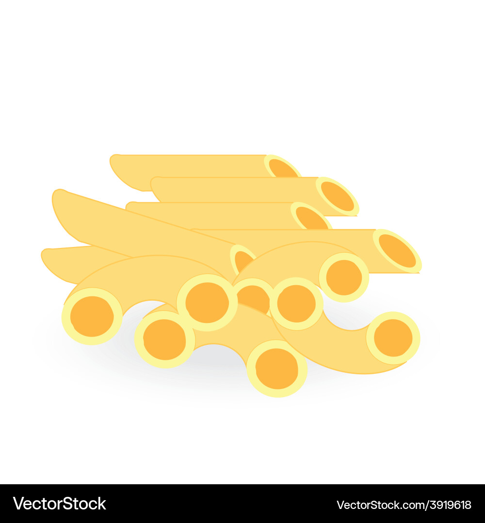 Macaroni isolated on white background Royalty Free Vector