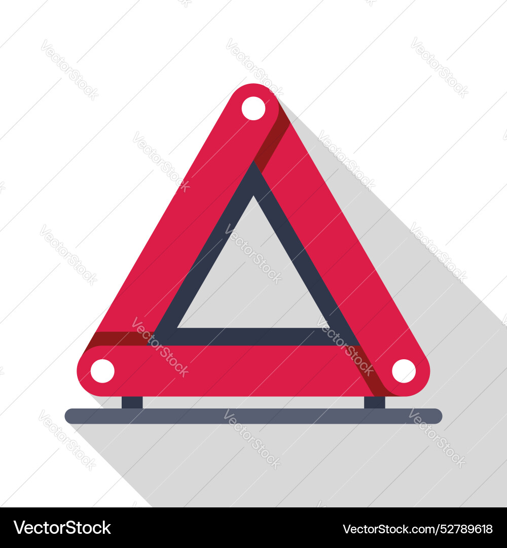 Red emergency stop sign warning triangle for cars Vector Image