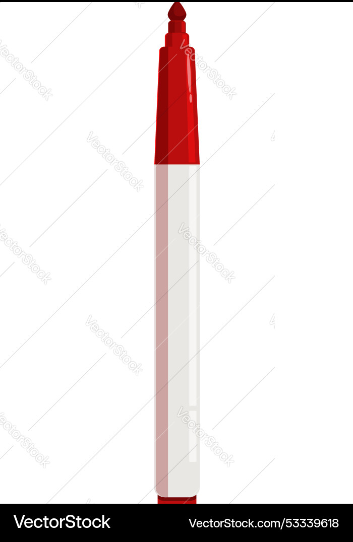 Red marker standing up on white background Vector Image