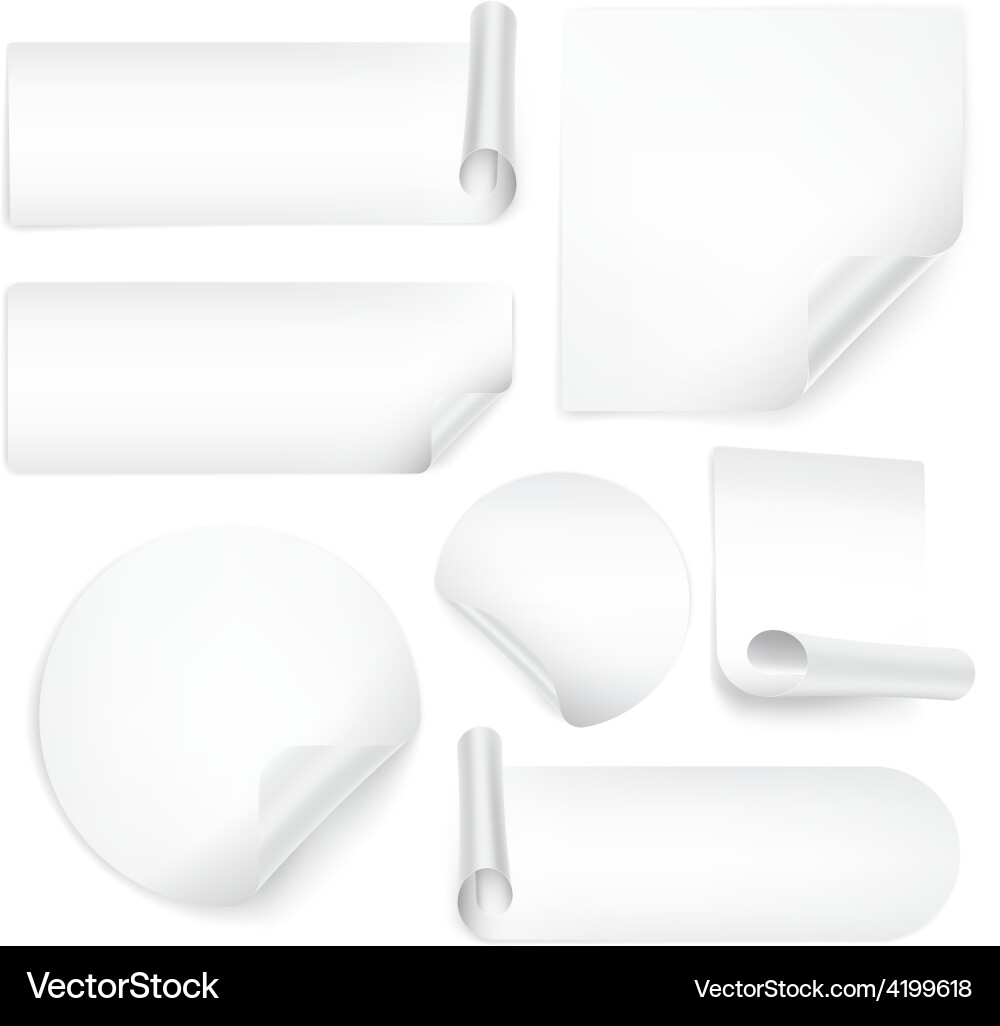 Set of blank stickers Royalty Free Vector Image