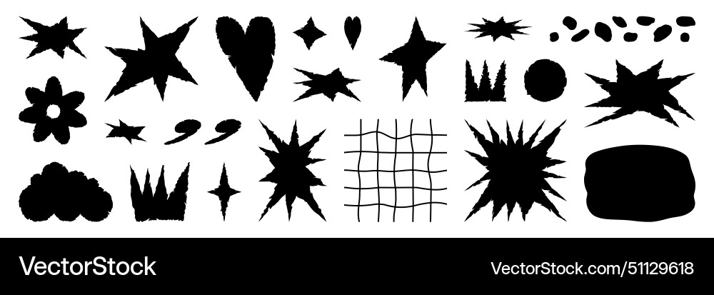 Set of jagged irregular shape star crown Vector Image