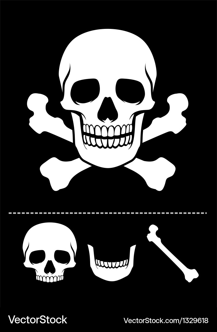Skull and Crossed Bones Symbol Royalty Free Vector Image