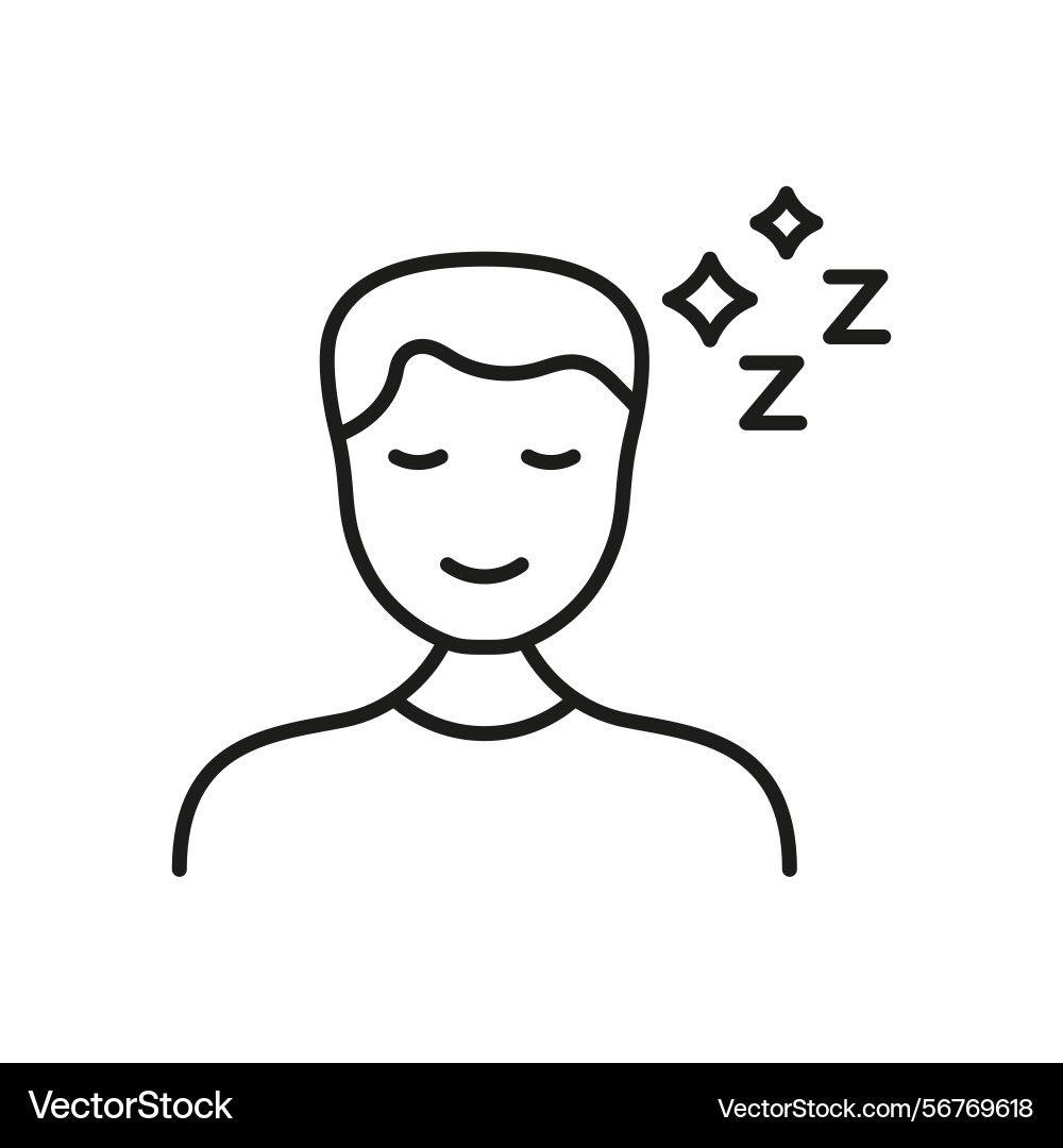 Sleeping person with zzz icon rest relaxation Vector Image