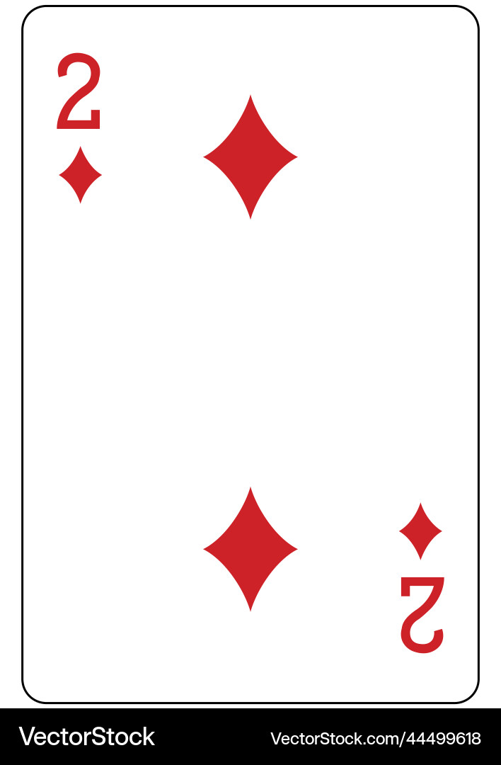Two of diamonds Royalty Free Vector Image - VectorStock
