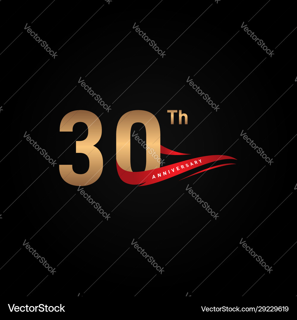 30th Anniversary Celebration Ribbon Royalty Free Vector