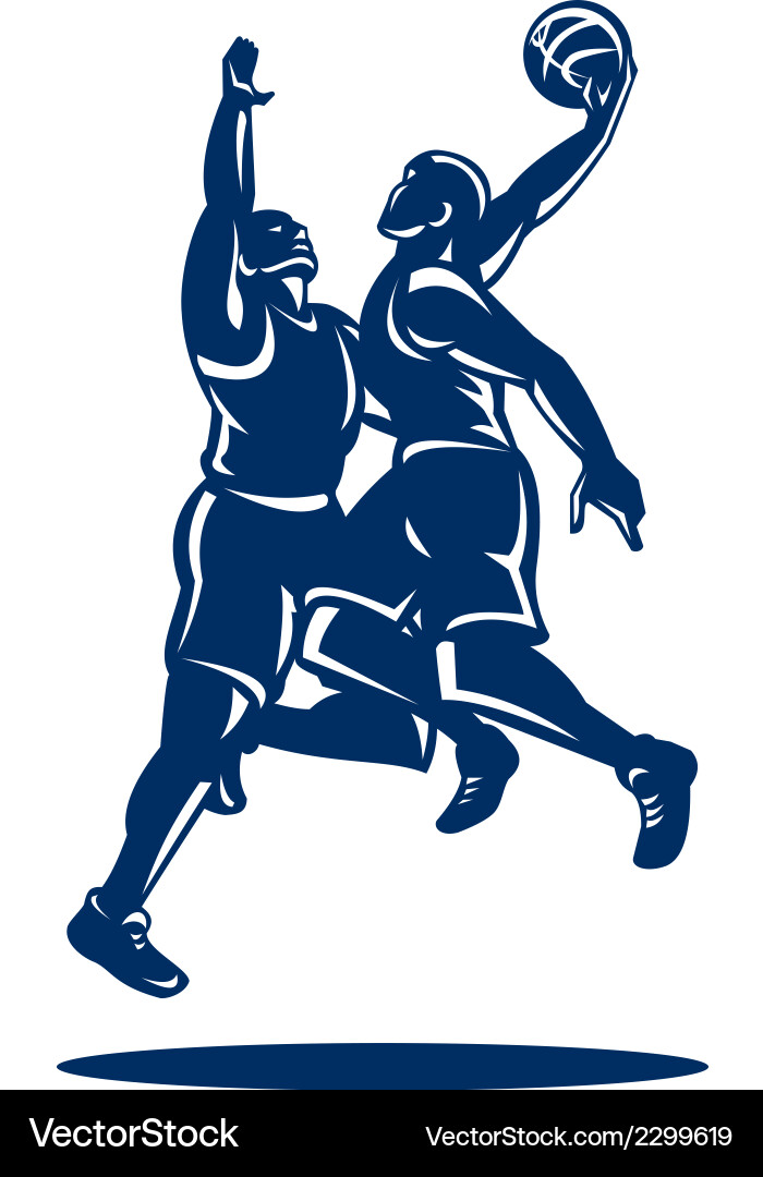 Basketball Player Dunk Block Royalty Free Vector Image