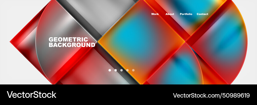 Geometric pattern with red blue and gray squares Vector Image