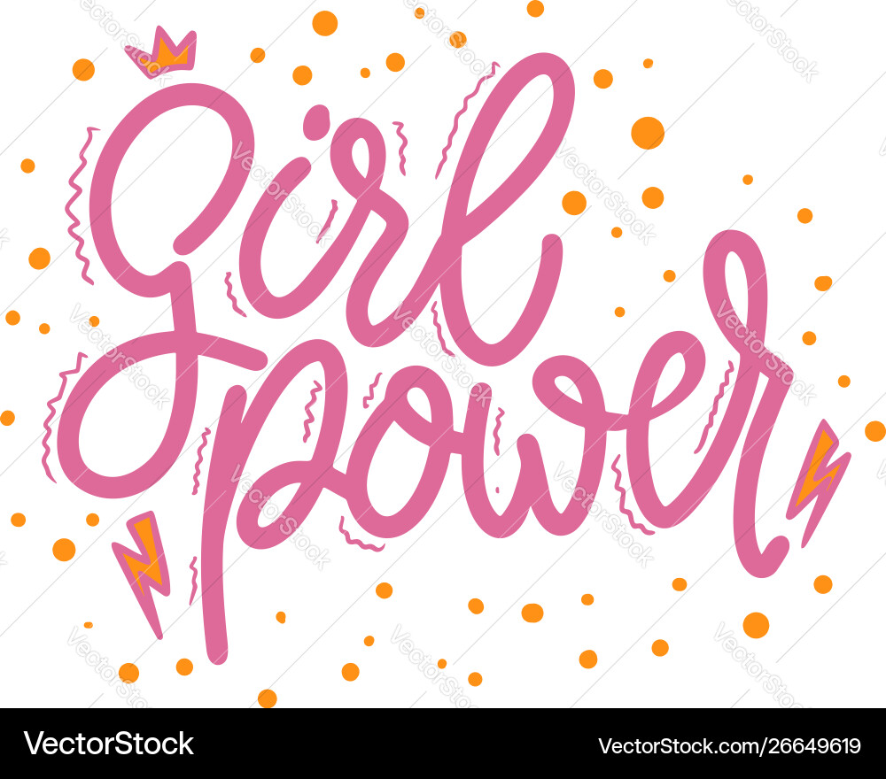 Girl Power Lettering Quote Royalty Free Vector Image