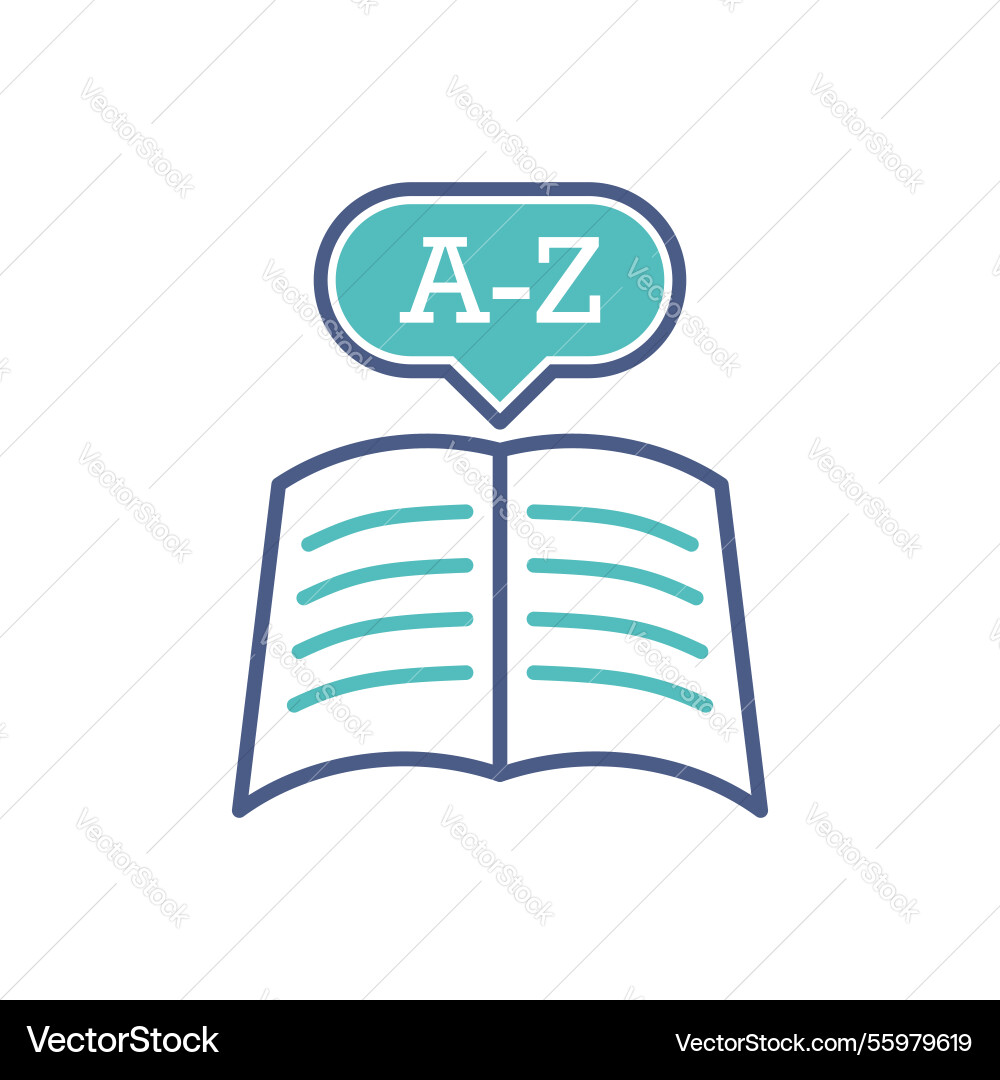 Glossary book icon in flat style guidebook – Royalty-Free Vector ...