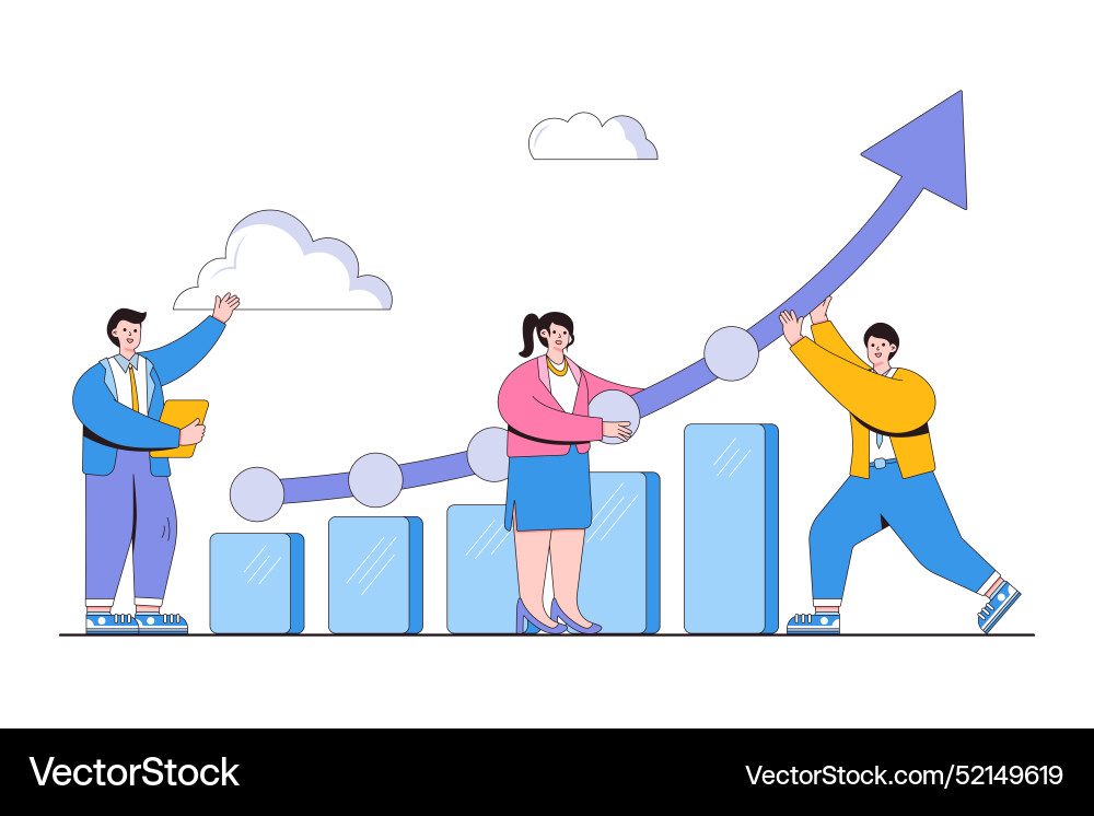 Improve or development to raise performance Vector Image