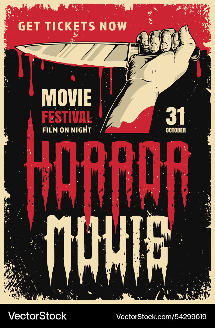 Join halloween horror movie fest Royalty Free Vector Image