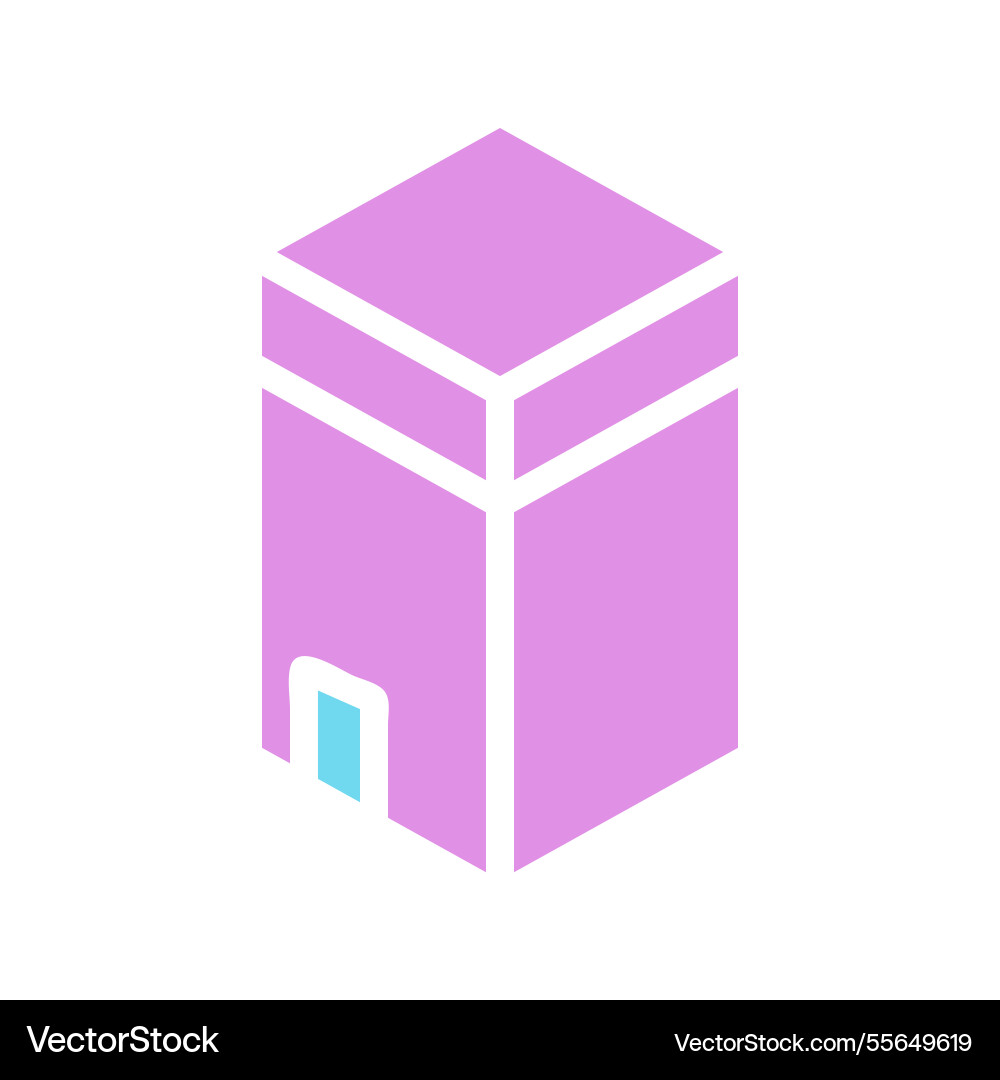 Minimalistic pink kaaba icon Royalty Free Vector Image