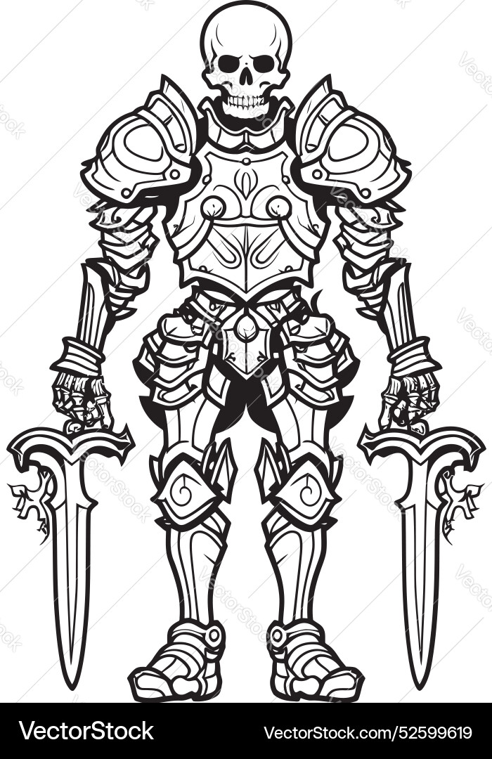 Phantom protector skeleton knight symbol in black Vector Image