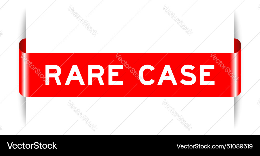 Red color inserted label banner with word rare Vector Image
