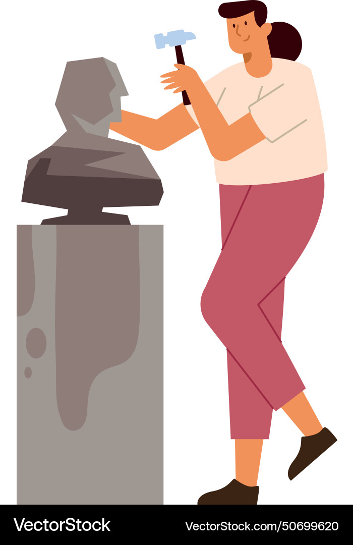 Artist sculptor woman Royalty Free Vector Image