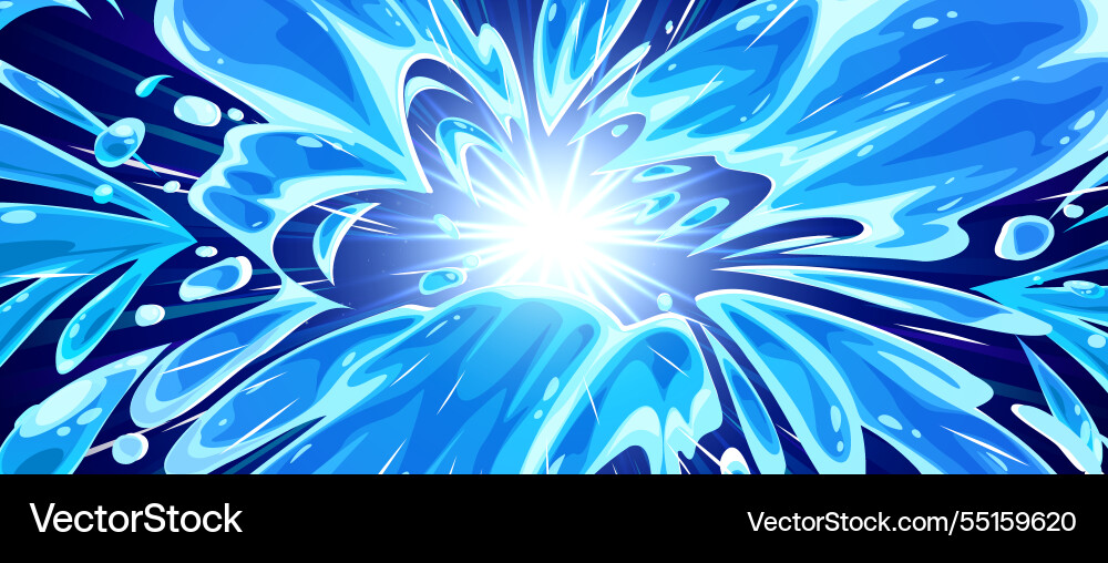 Comic anime water explosion Royalty Free Vector Image